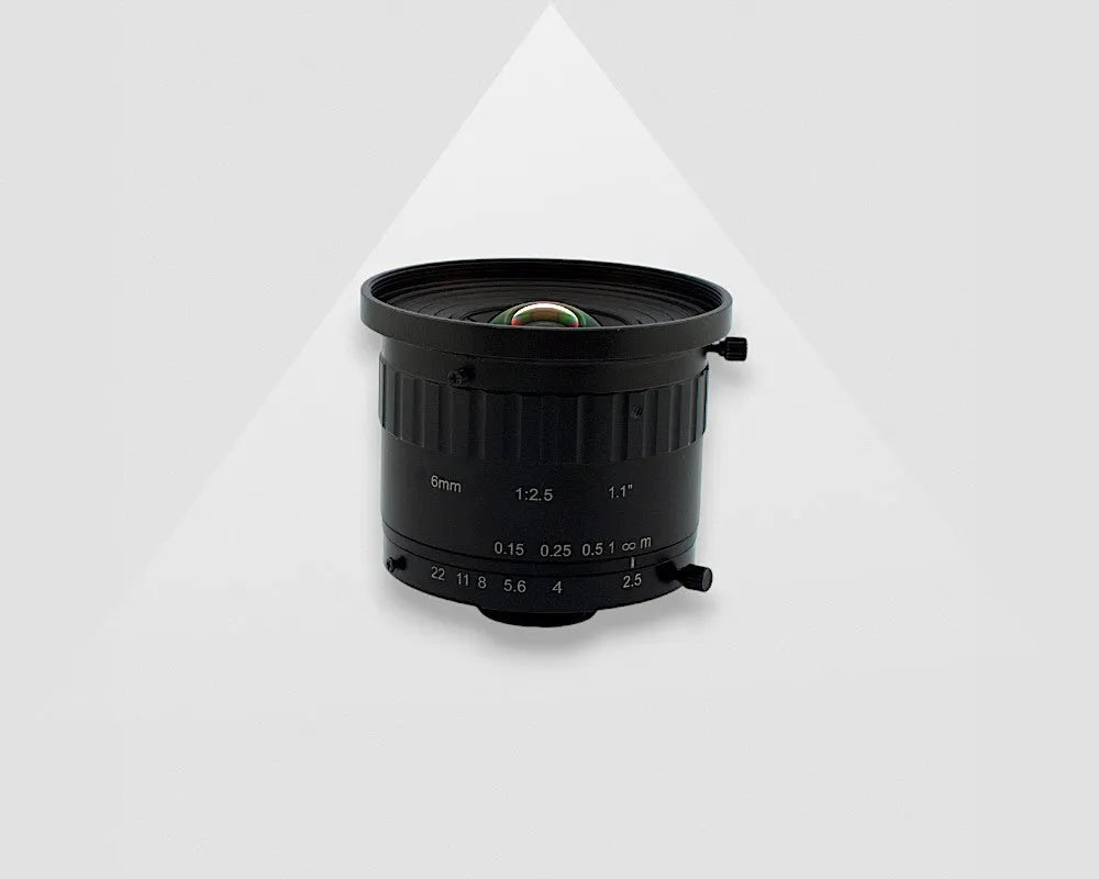 C-mount lens | 12MP | 6MM | F2.5| 1.1 INCH | NON DISTORTION
