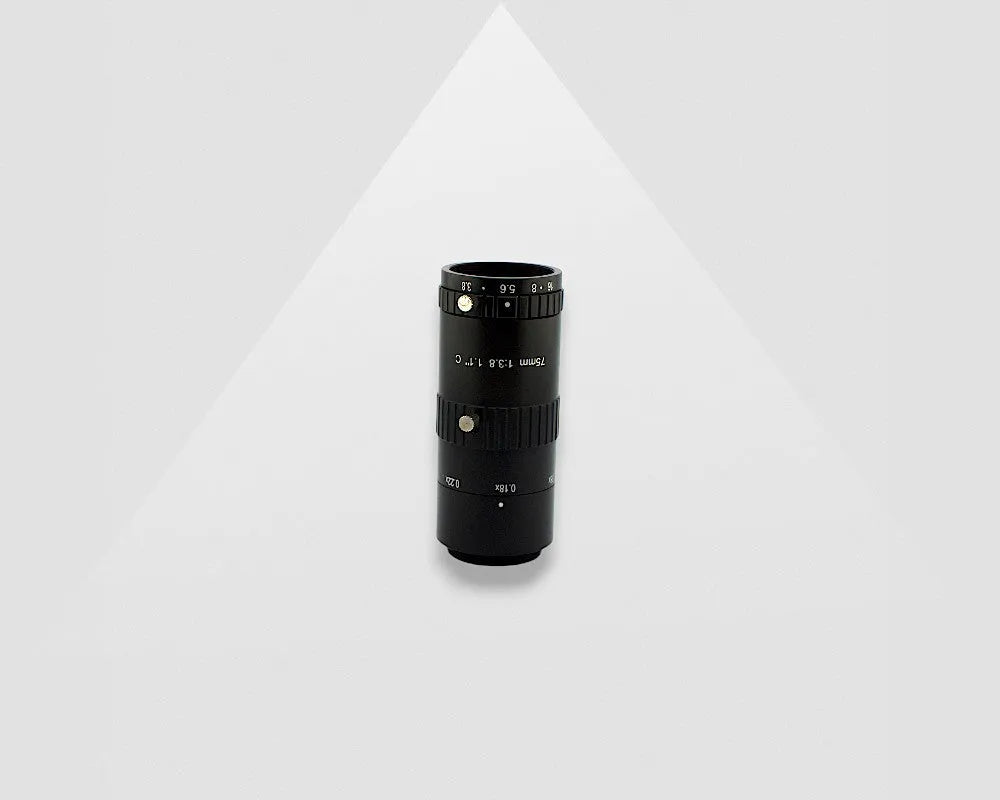 C-mount Macro lens | 12MP | 75MM | F3.8| 1.1 INCH | NON DISTORTION
